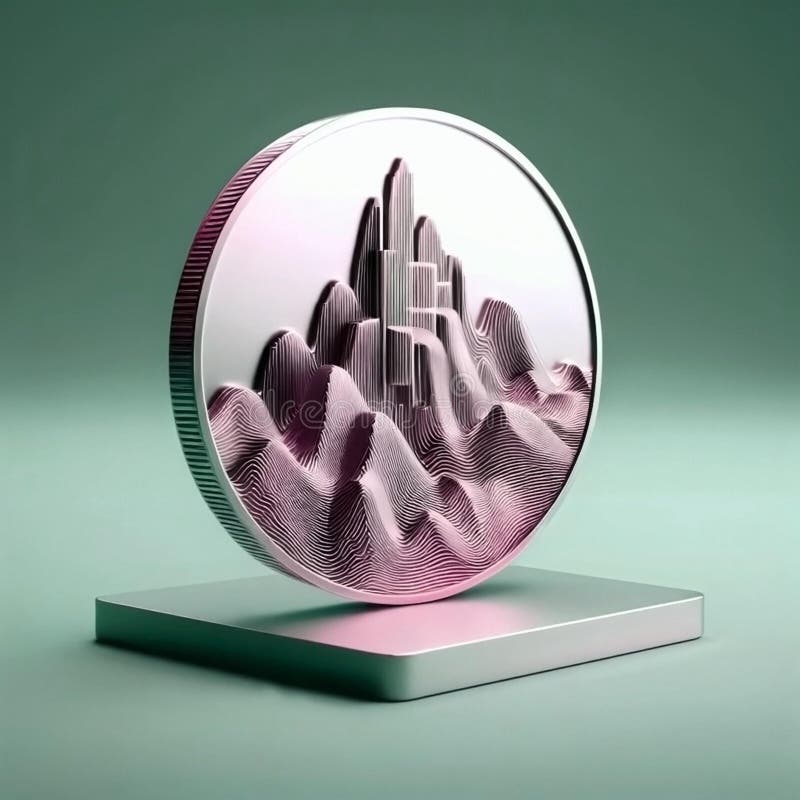 AI Generated Illustration of a Crypto Coin on a Green Background Stock ...