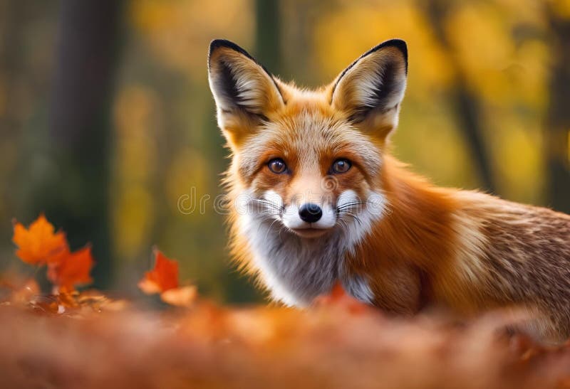 A Fox in the Fall is Looking Forward at Something that Appears To Be on ...