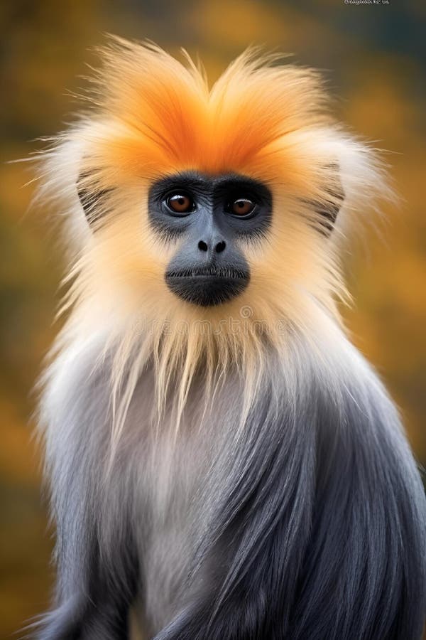 AI Generated Illustration of a Curious Monkey with Vibrant Orange Fur ...