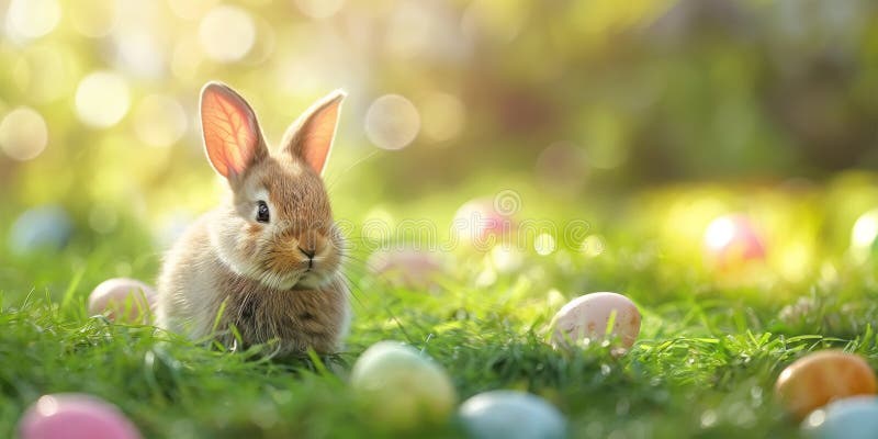 A Beautiful Easter Bunny and Colorful Eggs with Space To Write a ...