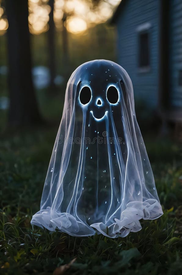 AI-generated Illustration of a Cute Cartoon Ghost Character Standing in ...