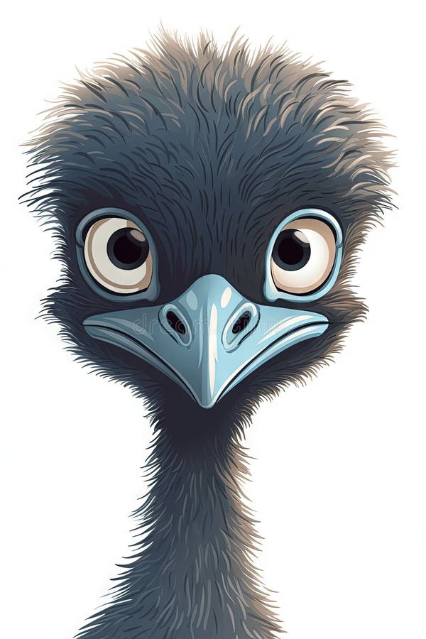 AI Generated Illustration of a Cute Emu Bird Stock Illustration ...