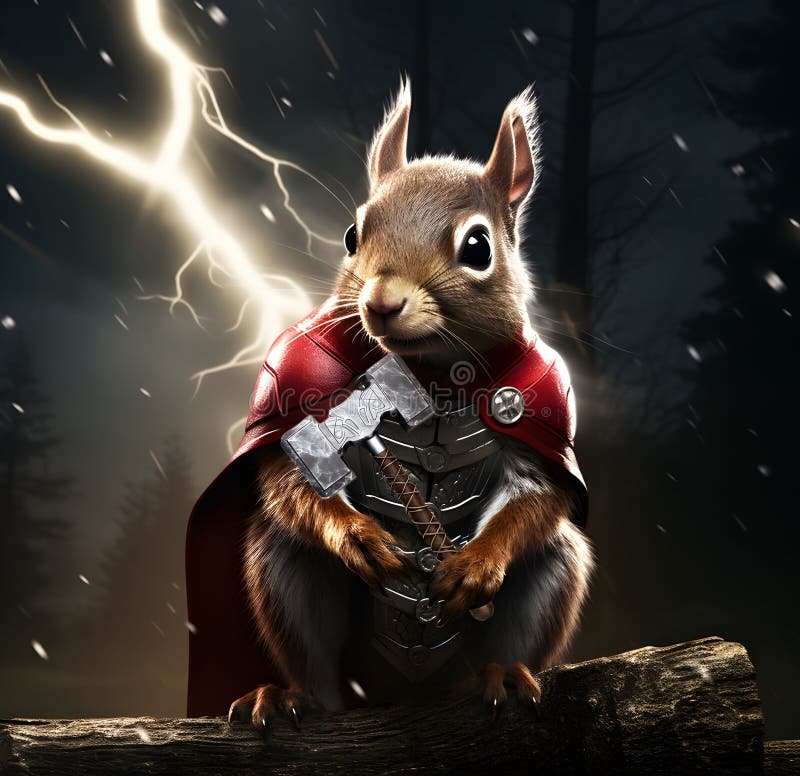 AI Generated Illustration of a Cute and Fun Image of a Squirrel Dressed ...