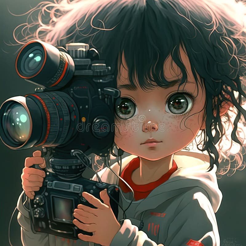 AI-generated Illustration of a Cute Small Baby with a Photography ...
