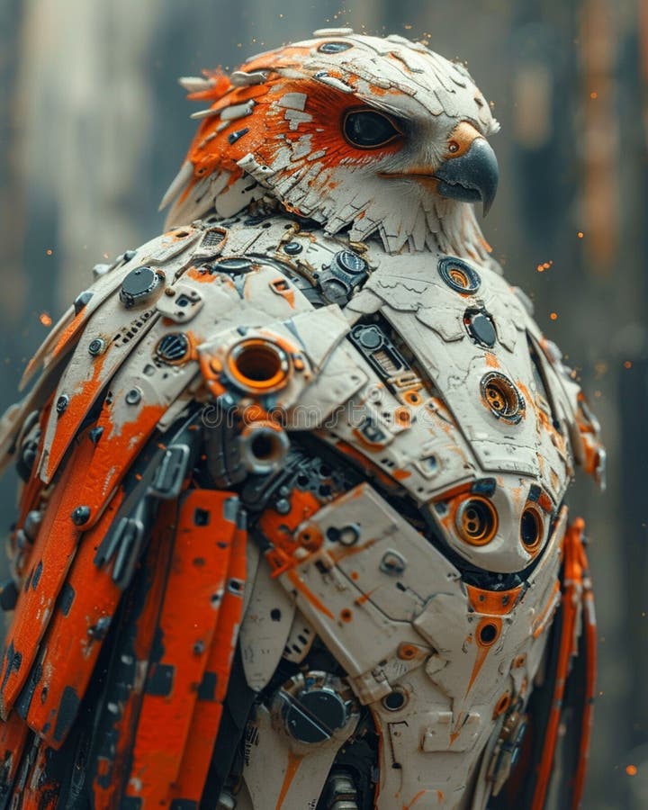 AI Generated Illustration of a Cyber Robotic Hawk Stock Illustration ...
