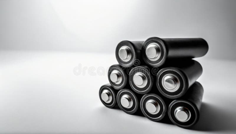AI-generated Illustration of Cylindrical Batteries Arranged in a Stack ...