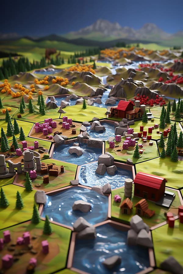 AI Generated Illustration of a 3D Illustrated Map of a Grassy Stock ...