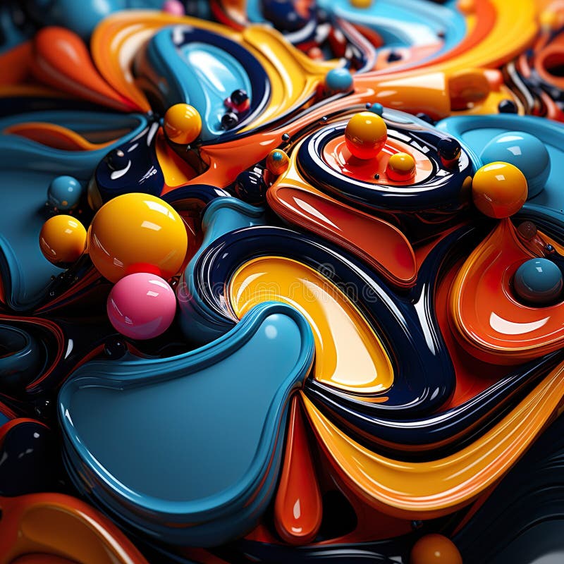 AI Generated Illustration of 3D Paint, Forming a Textured Abstract ...