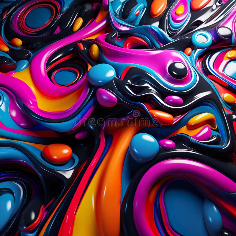 AI Generated Illustration of 3D Paint, Forming a Textured Abstract ...