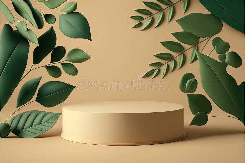 AI-generated Illustration of a 3D Round Platform Surrounded by Green ...