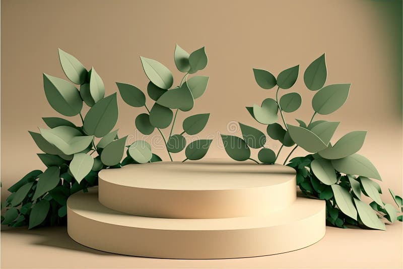 AI-generated Illustration of a 3D Round Platform Surrounded by Green ...