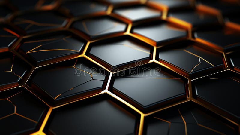 AI Generated Illustration of Dark Hexagonal Patterns Stock Image ...