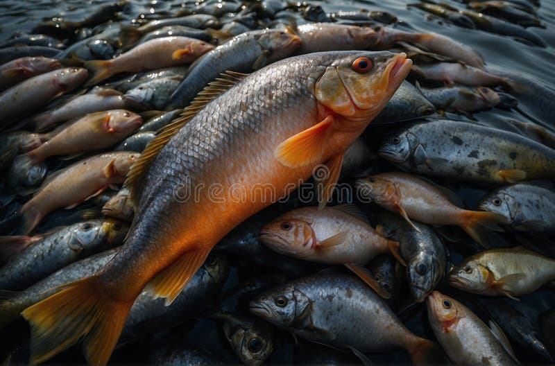 AI Generated Illustration of Dead Fish Stock Image - Image of fishing ...