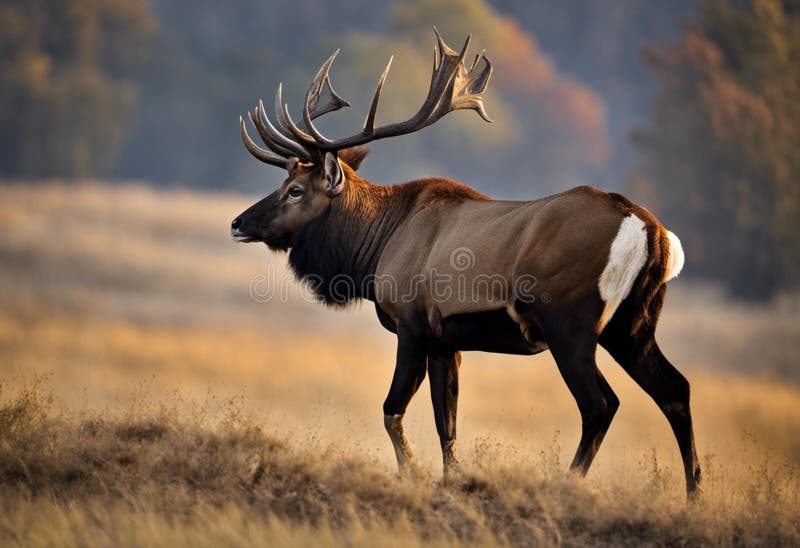 AI Generated Illustration of a Deer on a Meadow Stock Illustration ...