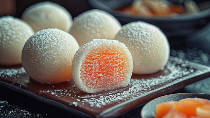 AI Generated Illustration of Delicious Mochi Dessert Stock Illustration ...