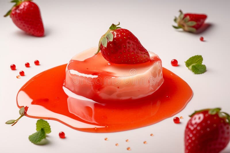 AI Generated Illustration of Delicious Pudding with Syrup and a ...