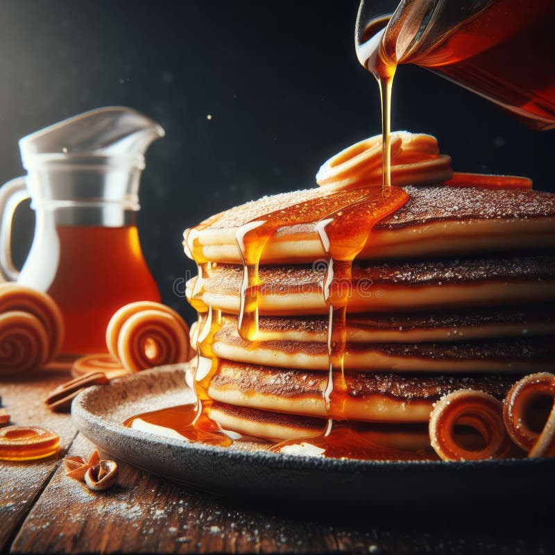 AI Generated Illustration of a Delicious Stack of Pancakes, Covered in ...