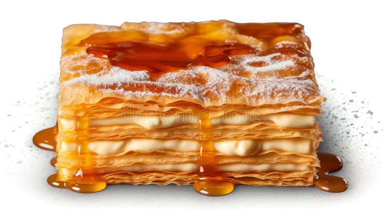 AI Generated Illustration of a Delicious Stack of Pastries Drizzled ...