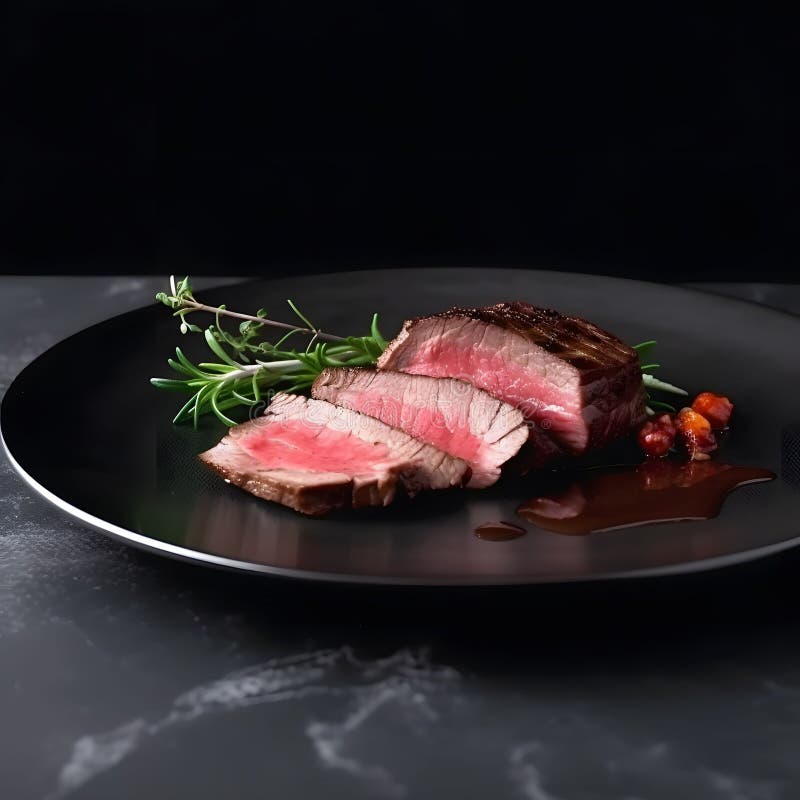 AI Generated Illustration of a Deliciously Roasted Steak with Rosemary ...