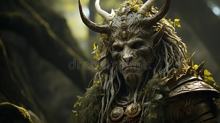 AI-generated Illustration of a Demon Lurking among Forest Trees and ...