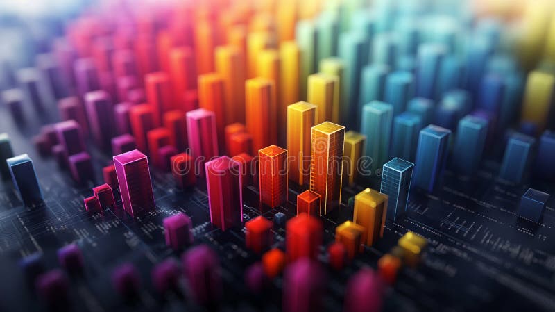 AI Generated Illustration of a Dense Diagram with Rainbow-coloured ...