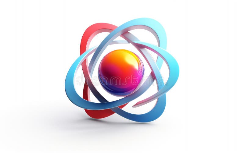 Quantum Composition: Isolated 3D Atom Symbol Illustration Stock Image ...