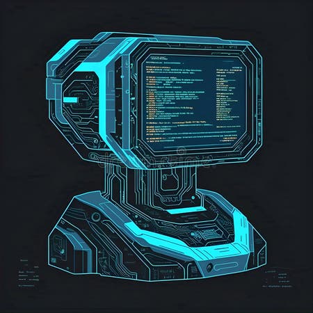 Futuristic Holographic Computer Interface : AI-generated Stock ...