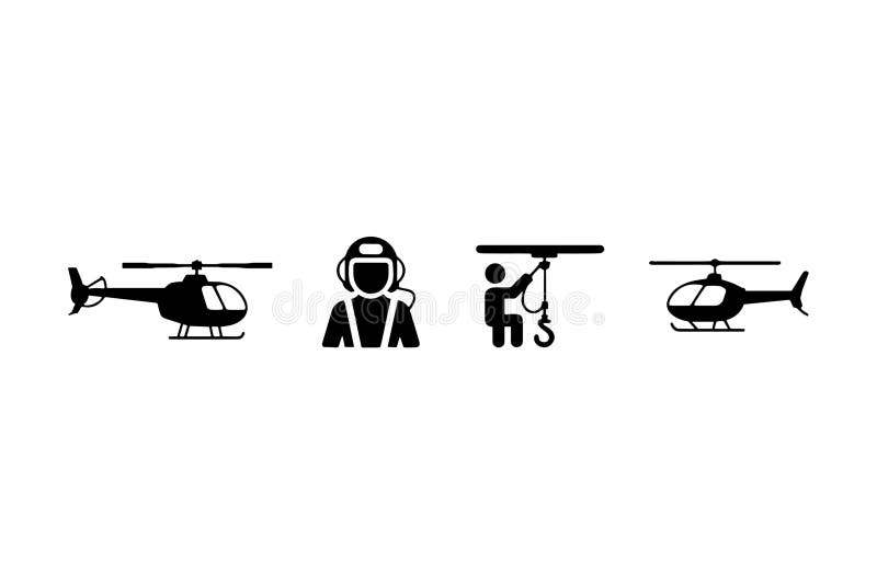 Helicopter Pilot and Helicopter Operation Vector Illustration Stock ...