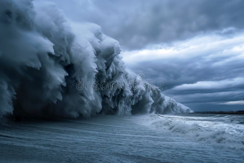 AI-generated Illustration of the Destructive Force of a Tsunami Wave ...