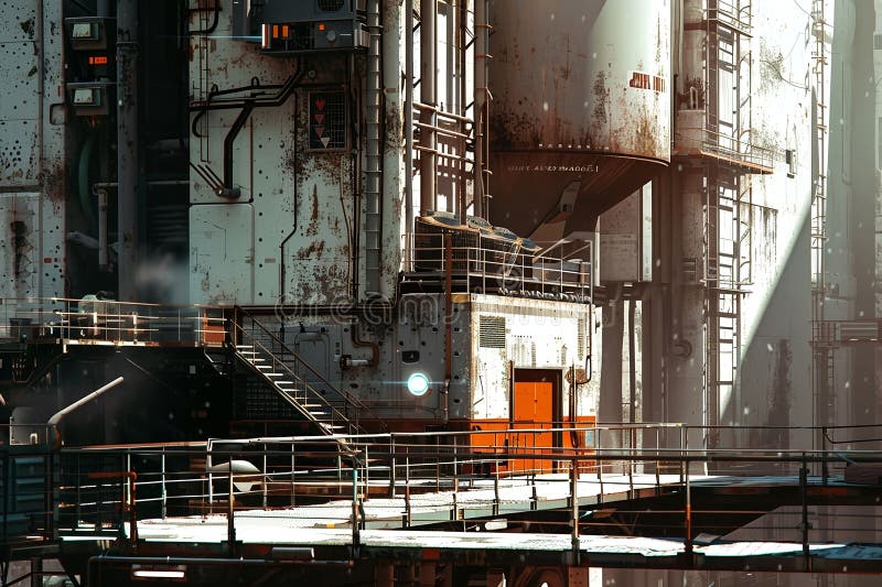 A Detailed View of an Industrial Structure with Rusted Metal Surfaces ...