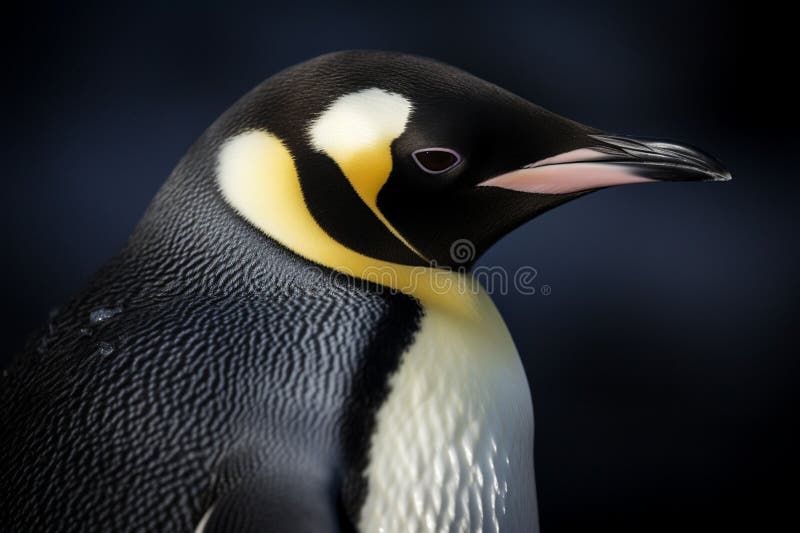 AI Generated Illustration of Details on a Cute Emperor Penguin Face ...