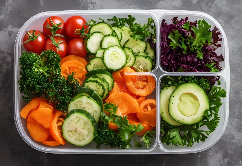 AI Generated Illustration of a Diet Lunch Box Stock Illustration ...