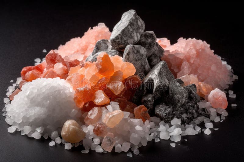 AI Generated Illustration of Different Crystal Salt Types on the Table ...