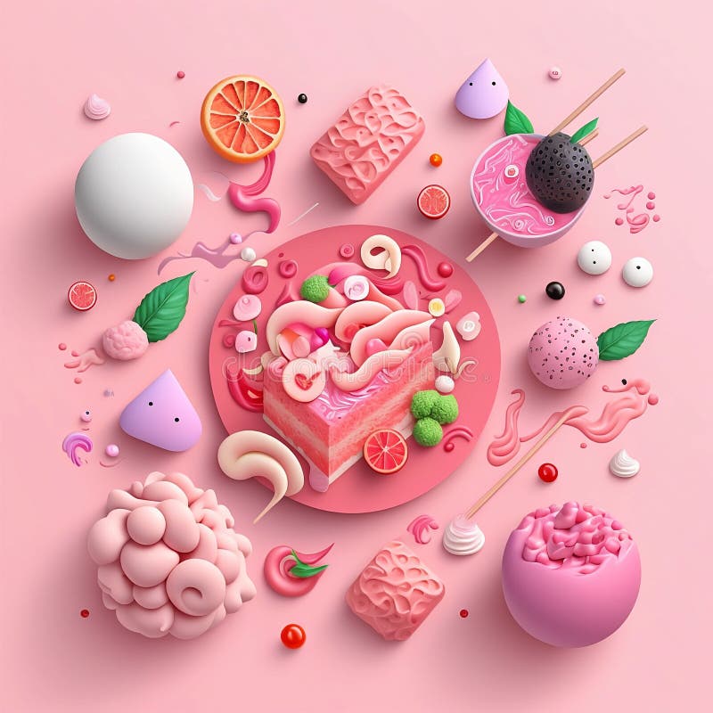 AI-generated Illustration of Different Types of Foods,decorated with ...
