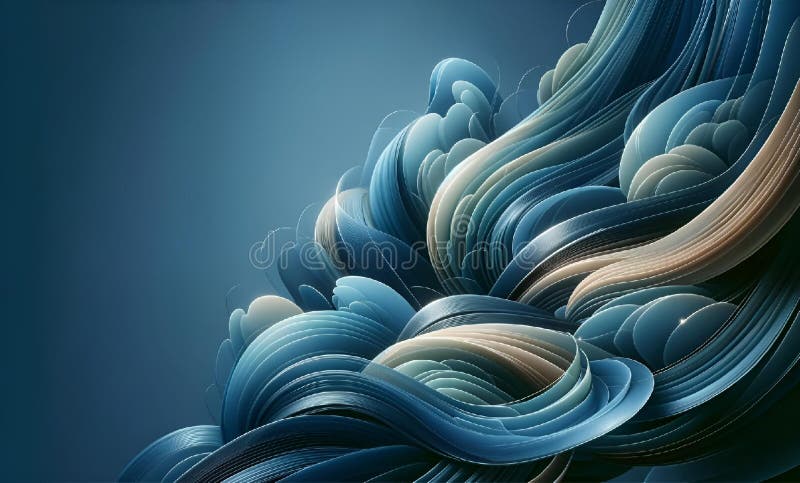 Digital Artwork with Multiple Layers in Blue and Yellow Color Scheme ...