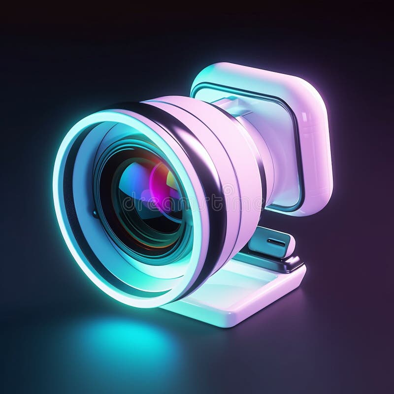 AI Generated Illustration of a Digital Camera with Bright Lighting ...