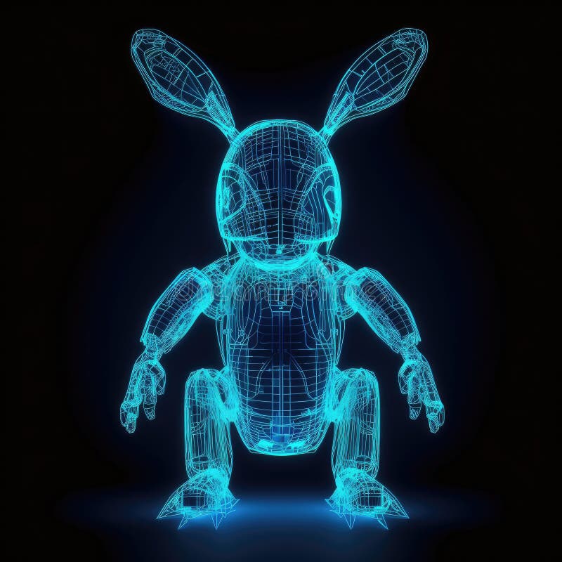 AI Generated Illustration of a Digital Robot of a Human-shaped Rabbit ...