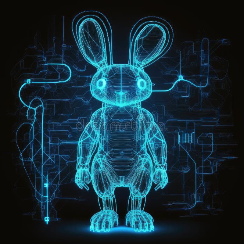 AI Generated Illustration of a Digital Robot of a Human-shaped Rabbit ...