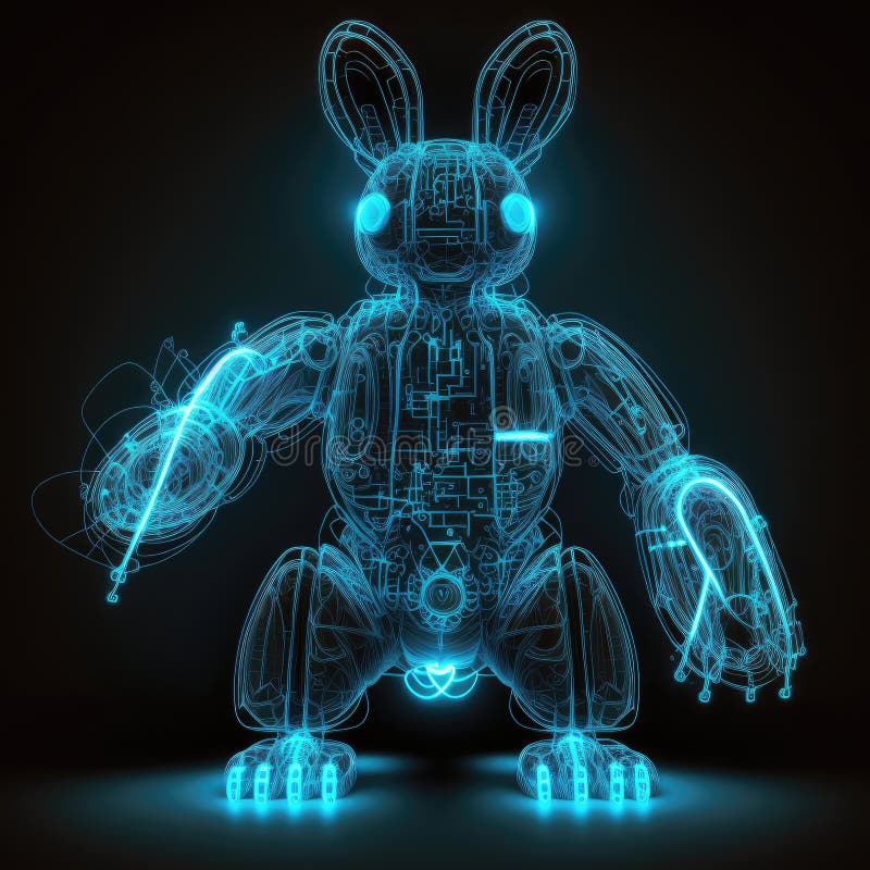 AI Generated Illustration of a Digital Robot of a Human-shaped Rabbit ...