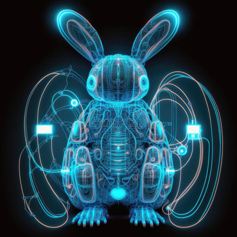 AI Generated Illustration of a Digital Robot of a Rabbit Stock Photo ...