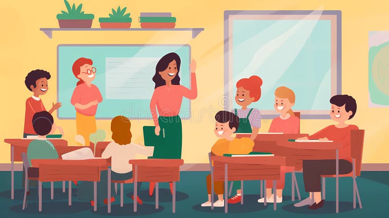 AI Generated Illustration of a Group of People Gathered in a Classroom ...