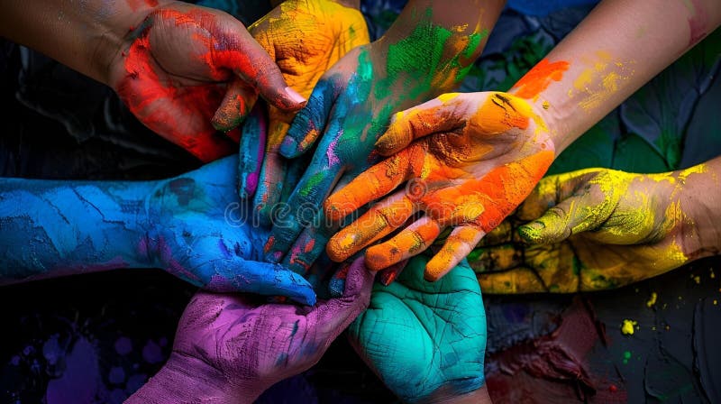 Group of People in Various Colored Hands Together for Their Hands Stock ...