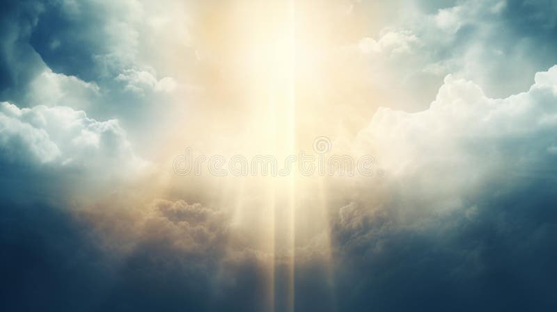 AI-generated Illustration of Divine Light in the Sky Stock Illustration ...