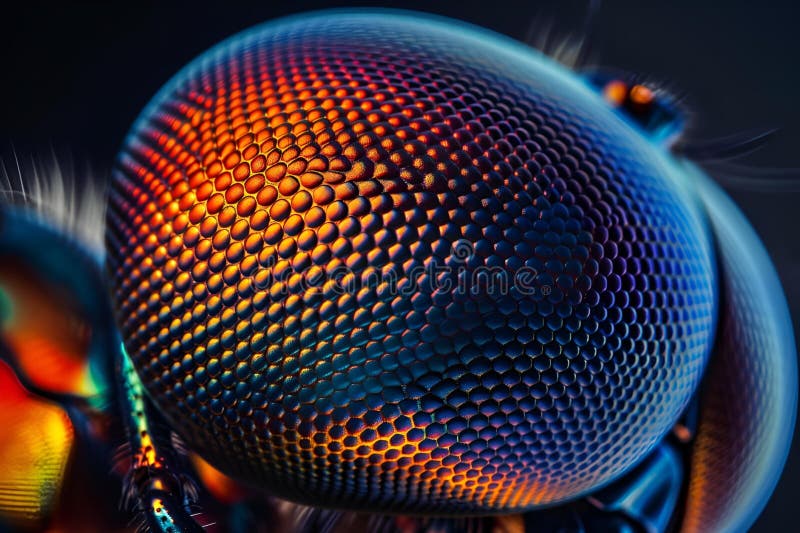 AI Generated Illustration of a Dragonfly S Compound Eye Texture Stock ...