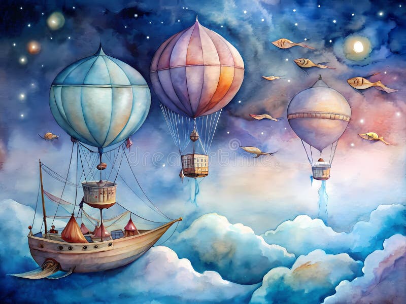 AI Generated Illustration of Dream Catchers in the Night Sky Stock ...