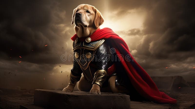 Mighty Paws: the Canine God of Thunder - AI Generated Stock ...