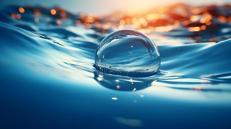 AI Generated Illustration of a Droplet Floating in the Water Stock ...