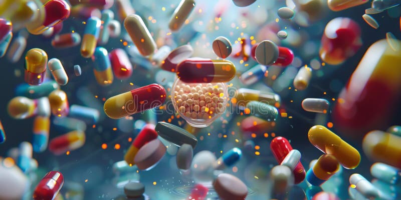 Floating Capsules Pills Focus Stock Photos - Free & Royalty-Free Stock ...