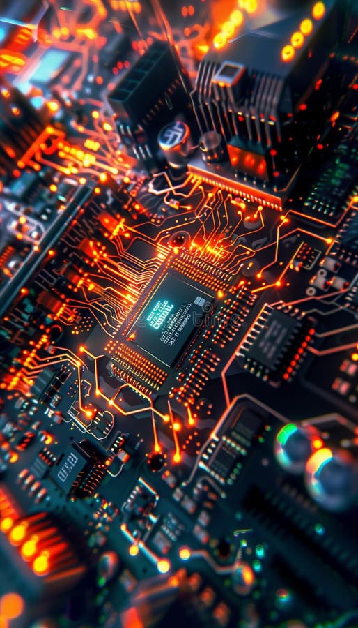 A Circuit Board is Covered in Leds and the Image Looks Like it is ...