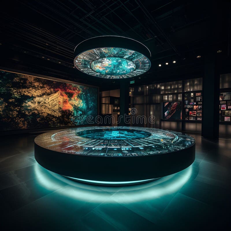 AI Generated Illustration of a Dynamic and Vibrant Modern Museum ...